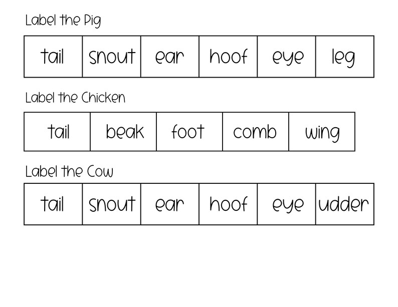 FARM Label the Animals Montessori Materials Preschool - Etsy