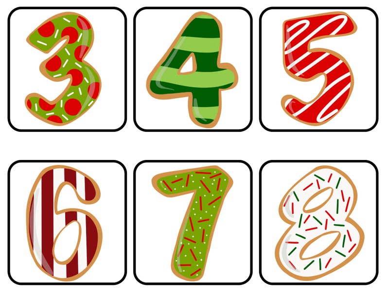 Christmas Cookie Alphabet and Numbers Preschool Printable - Etsy