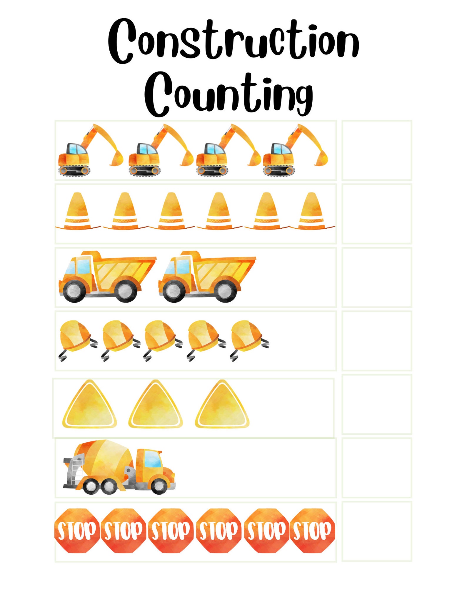 Construction Preschool Packet Preschool Worksheets Preschool - Etsy