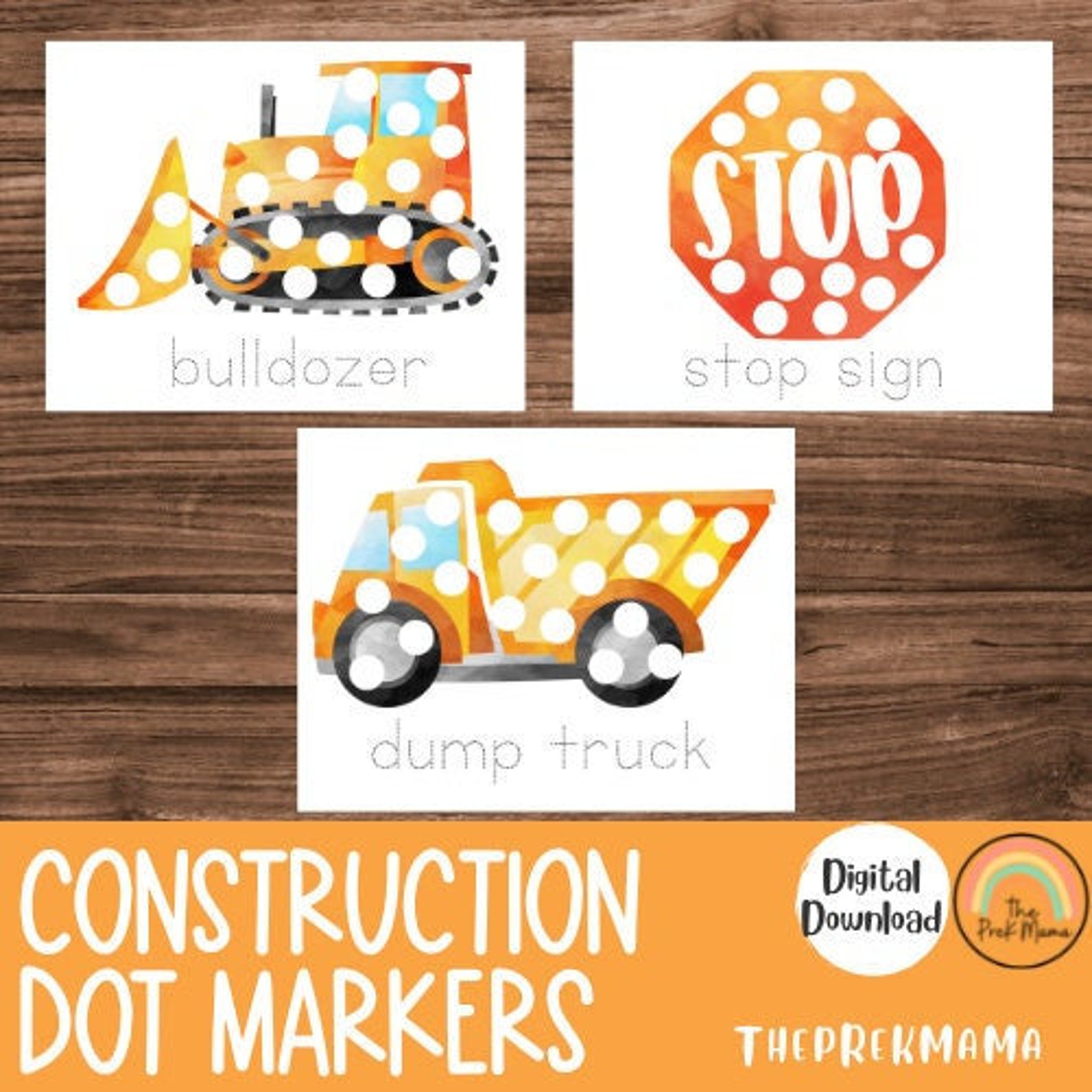 Construction Dot Markers Preschool Printables Preschool - Etsy