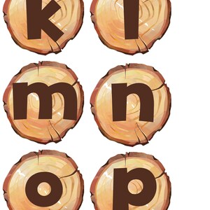 Wood Slice Numbers and Letters, Preschool Printable, Preschool Activity ...