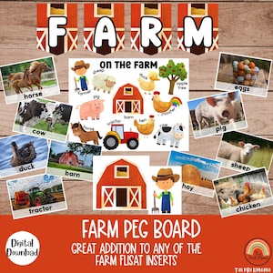 Farm Peg Board, Farm Posters, Farm Preschool, Farm Flisat Table ...