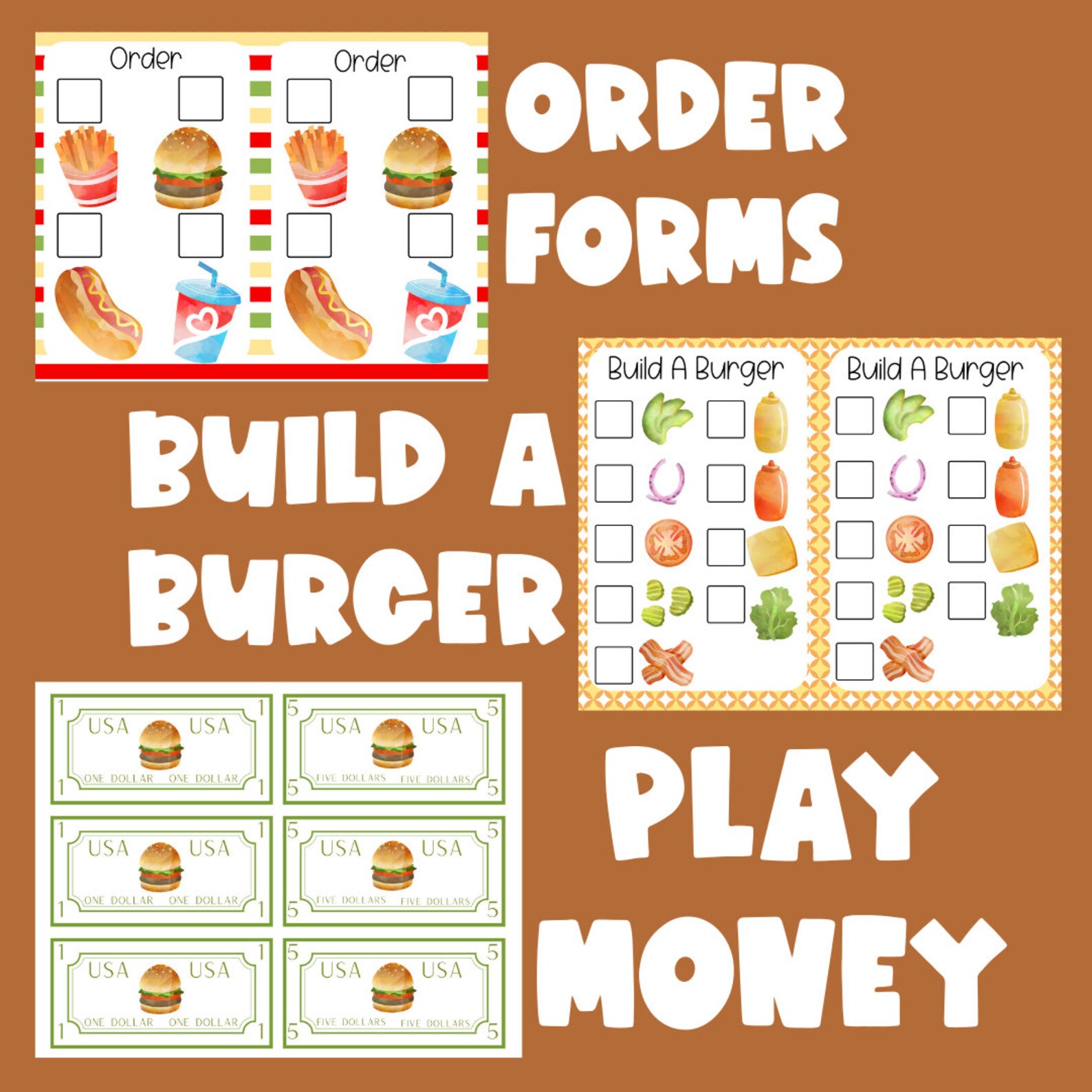 Hamburger Shack Dramatic Play Pretend Play Classroom - Etsy