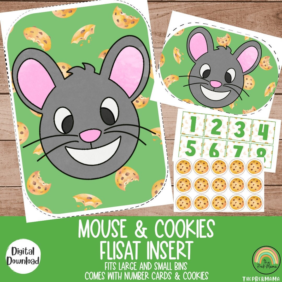 Mouse & Cookies Flisat Inserts, Animal Flisat, Flisat Insert Printable ...