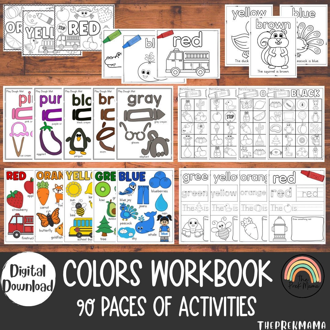 Colors Workbook, Colors Worksheet, Preschool Worksheet, Preschool ...