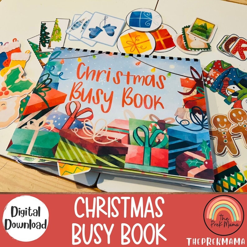 Christmas Busy Book, Christmas Preschool Printable, Homeschool ...