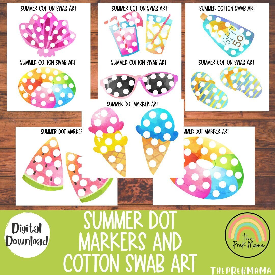 Summer Dot Markers, Preschool Worksheets, Preschool Printable ...