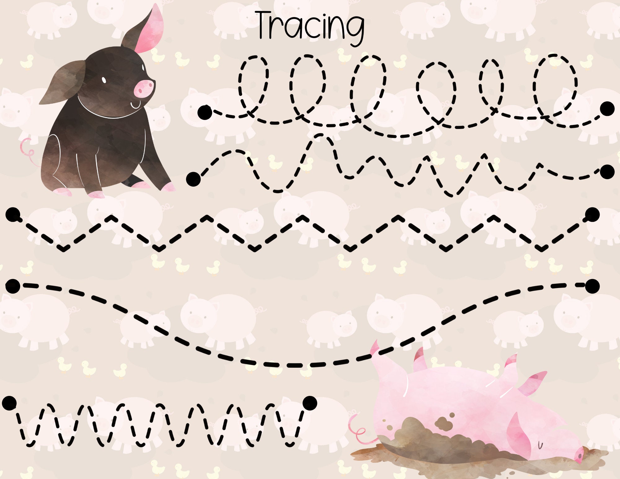 FARM Tracing Worksheets Preschool Handwriting Practice Pre-k - Etsy