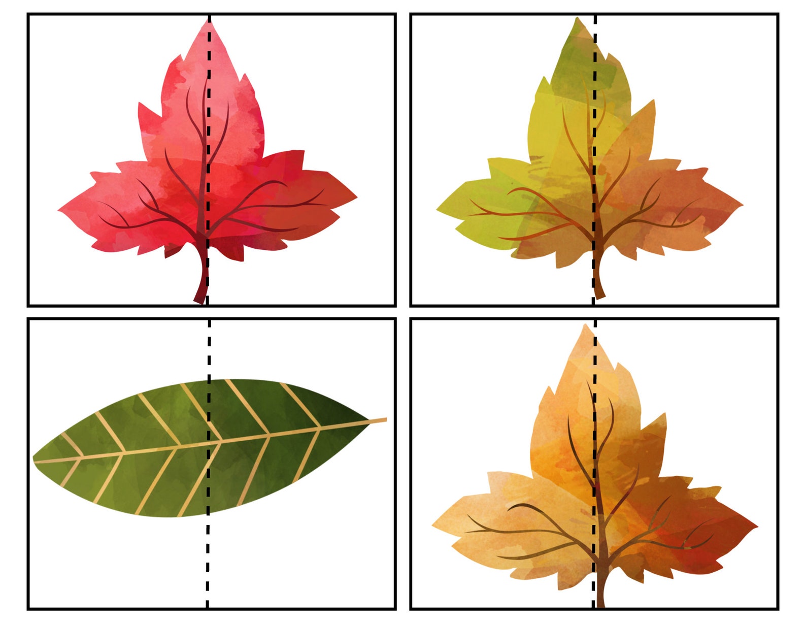 Matching Leaves Fall Activity for Kids Toddler Activity - Etsy
