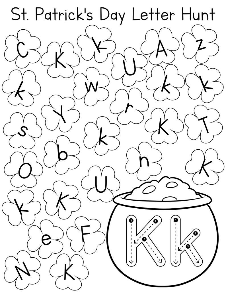 St. Patrick's Day Letter Hunt Preschool Curriculum - Etsy