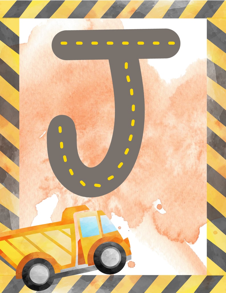 Construction Road Alphabet Posters Preschool Printable - Etsy
