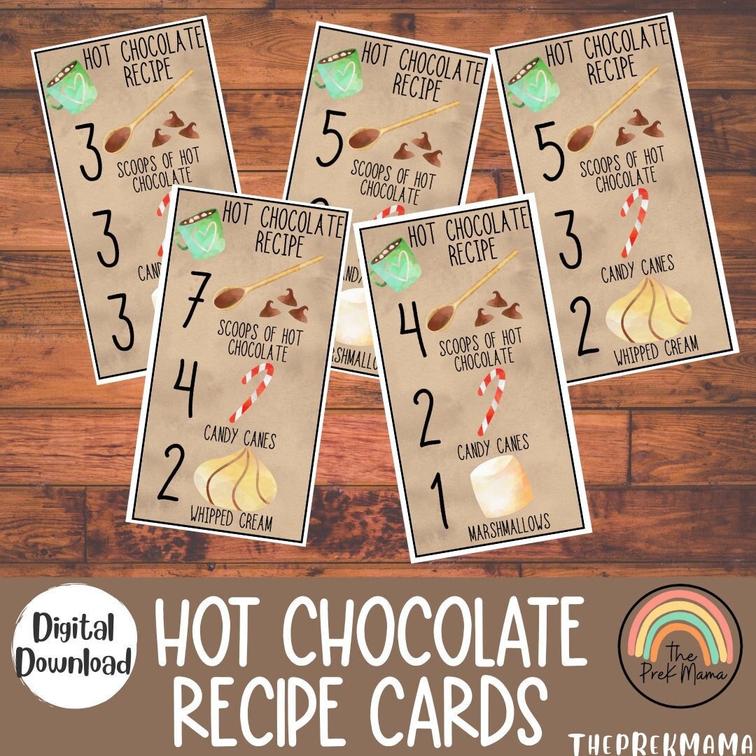 Hot Chocolate Recipe Cards Montessori Materials Sensory Bin - Etsy