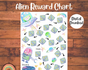 Printable Outer Space Reward Chart Planets Sticker (Instant Download ...