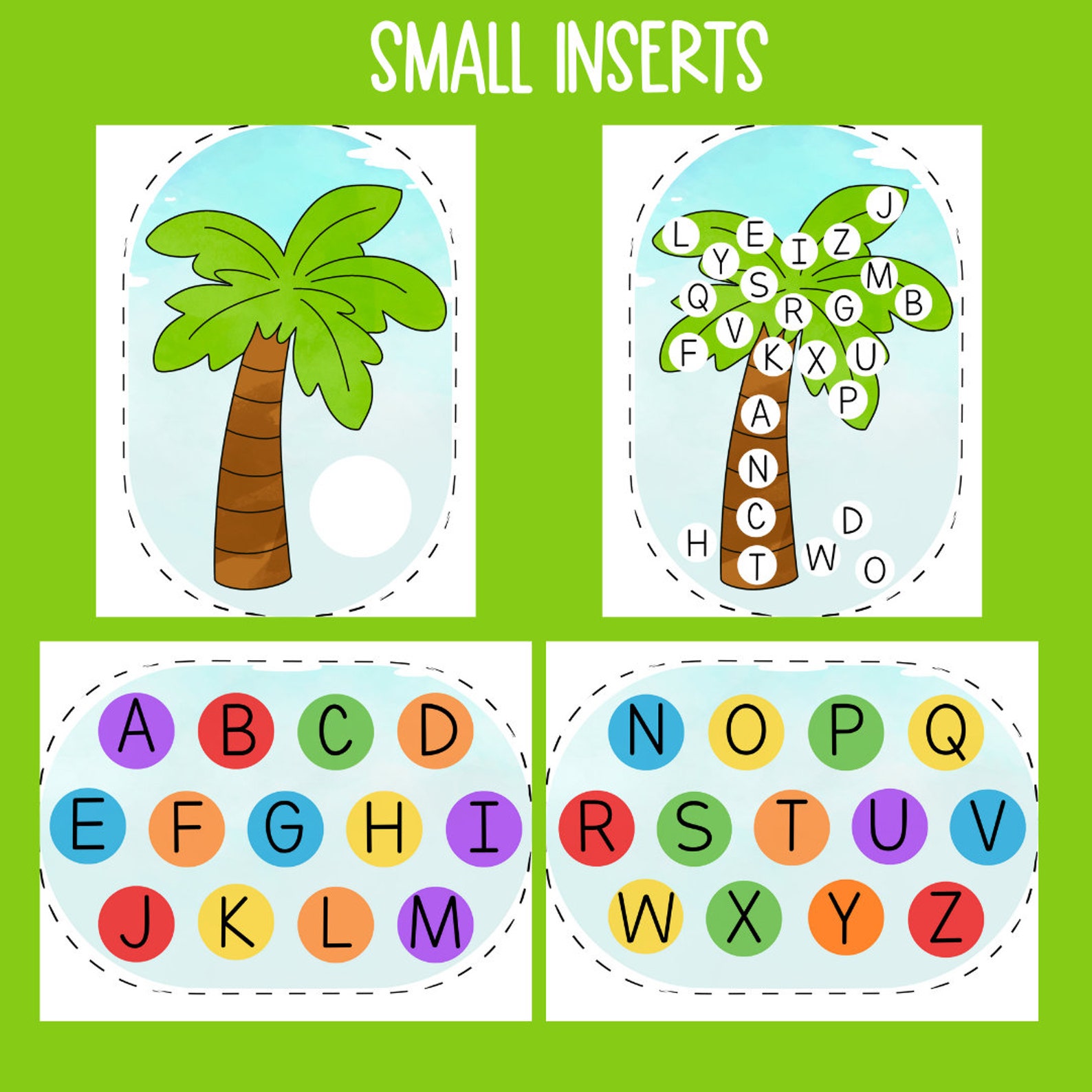 Palm Tree Alphabet Flisat Inserts, Alphabet Flisat, Flisat Insert ...