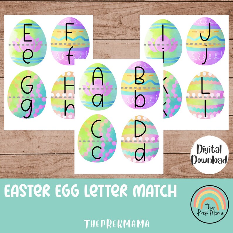 Easter Letter Match Preschool Printable Preschool Letters | Etsy
