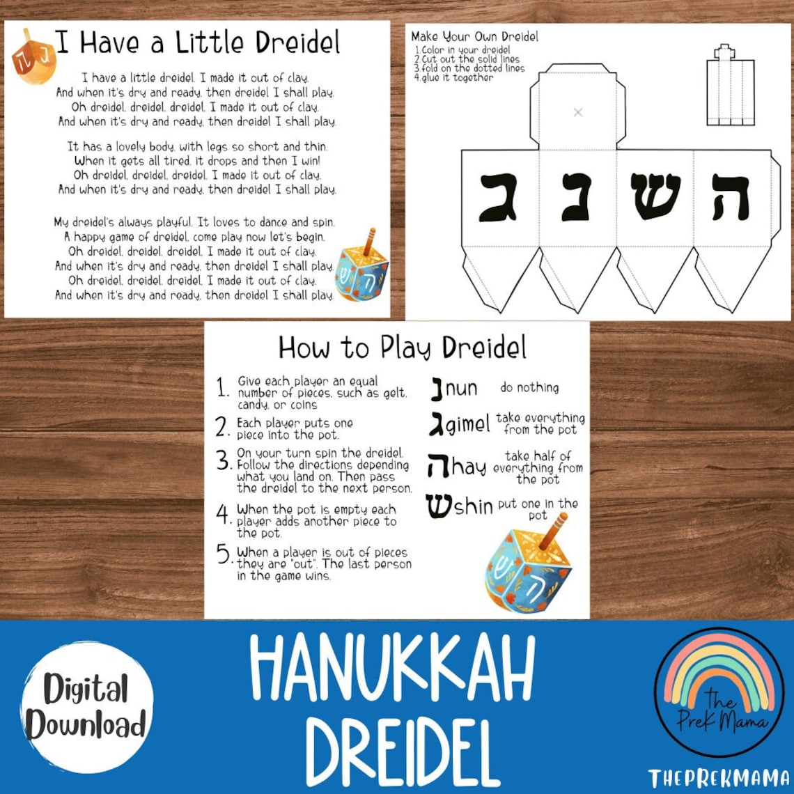 Hanukkah Dreidel Game Hanukkah Preschool Printable Preschool - Etsy