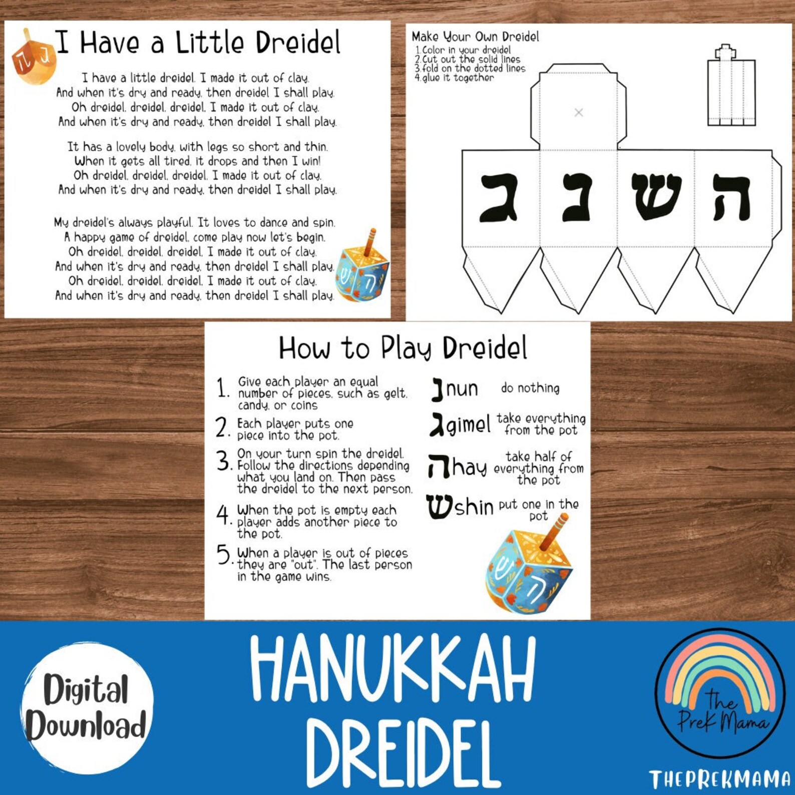 Hanukkah Dreidel Game Hanukkah Preschool Printable Preschool - Etsy