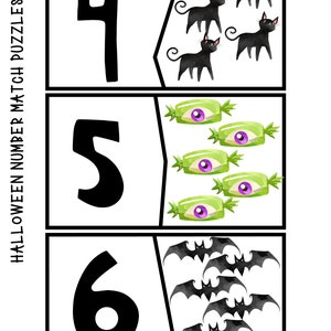 Halloween Math Puzzles, Preschool Game, Halloween Preschool Printable ...