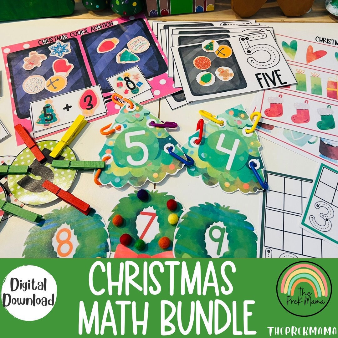 Christmas Math Bundle, Christmas Preschool Printable, Homeschool ...