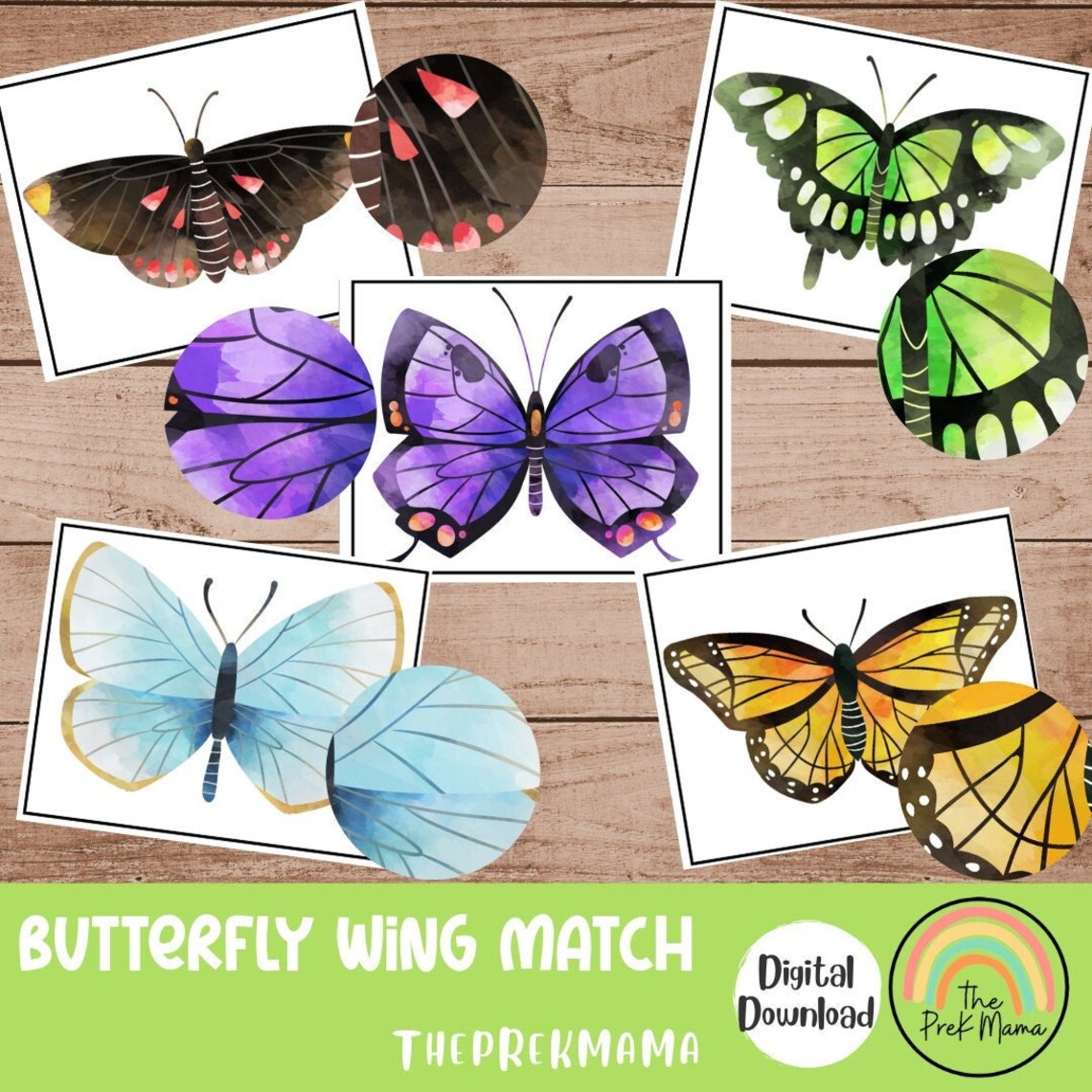 Butterfly Wing Match Preschool Printable Preschool Game | Etsy