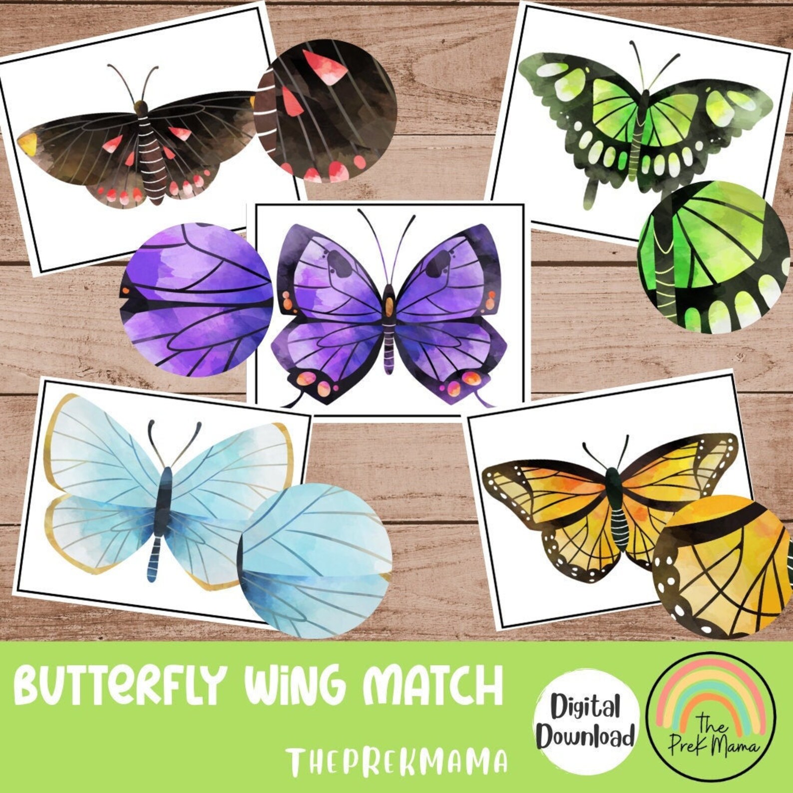 Butterfly Wing Match Preschool Printable Preschool Game | Etsy