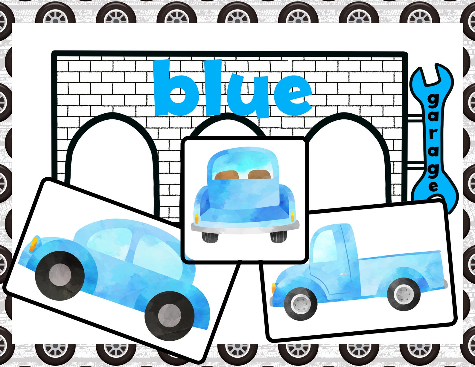 Cars and Trucks Color Sort Preschool Worksheet Preschool - Etsy