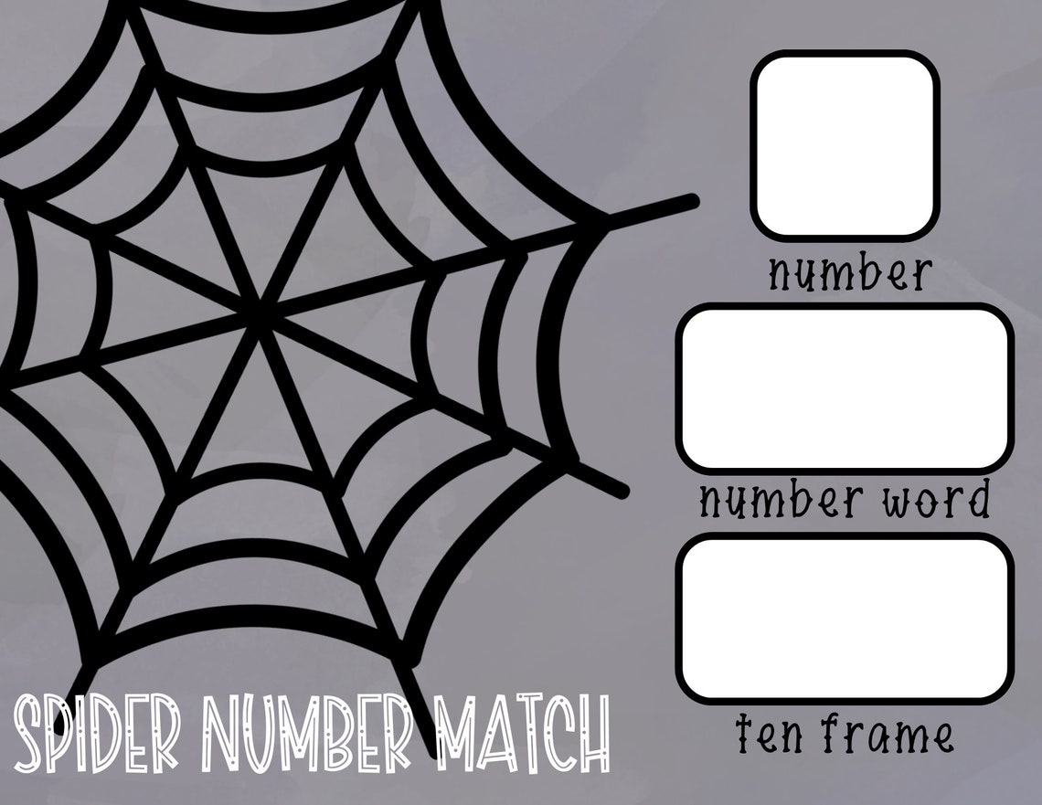 Halloween Spider Number Match Halloween Preschool Printable - Etsy