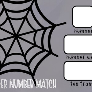 Halloween Spider Number Match Halloween Preschool Printable - Etsy