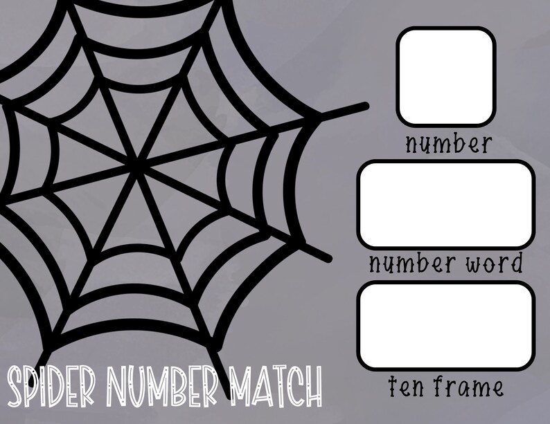 Halloween Spider Number Match Halloween Preschool Printable - Etsy