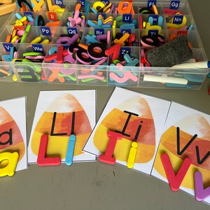 Candy Corn Letters, Halloween Preschool Printable, Learning Colors ...