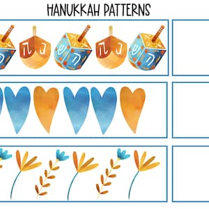 Hanukkah Patterns, Hanukkah Preschool Printable, Preschool Activity ...