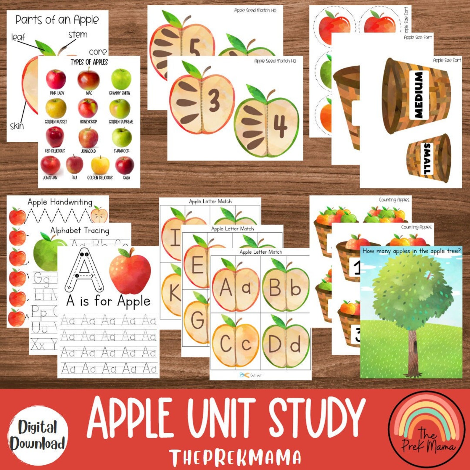 Apple Unit Study Preschool Curriculum Preschool Printable - Etsy