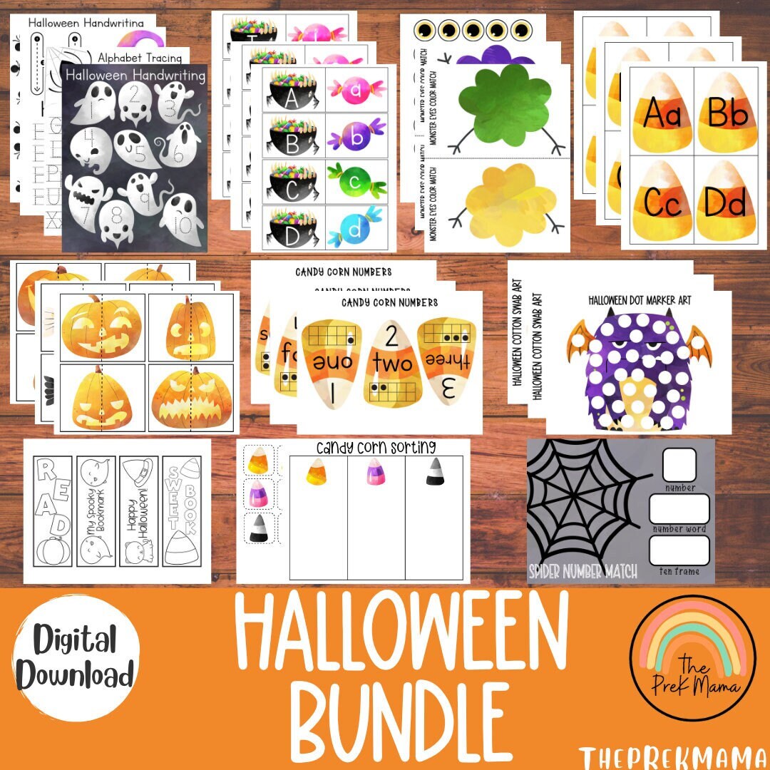 Halloween Bundle, Halloween Activities for Kids, Halloween Preschool ...
