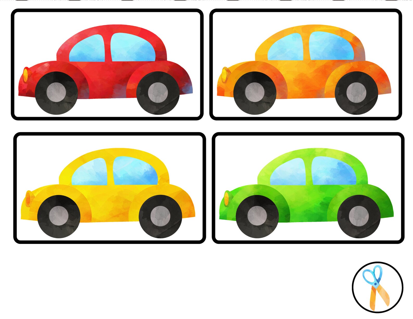 Cars and Trucks Color Sort Preschool Worksheet Preschool - Etsy