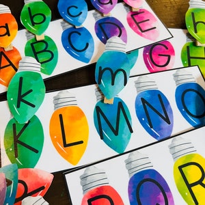 Christmas Lights Alphabet Match, Christmas Preschool Printable ...