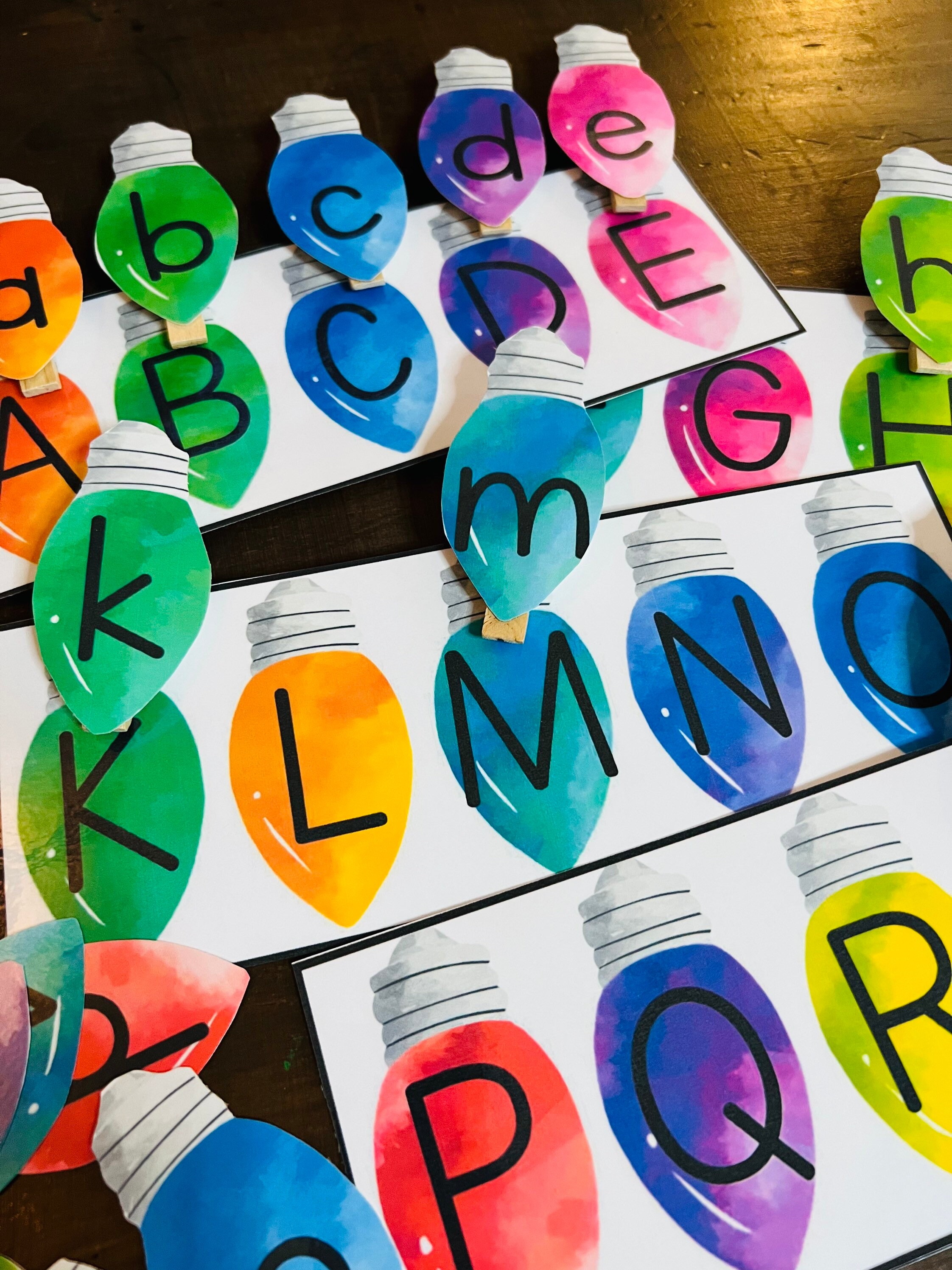 Christmas Lights Alphabet Match, Christmas Preschool Printable ...