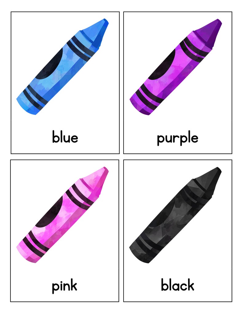 Montessori 3 Part Color Cards Preschool Printable | Etsy