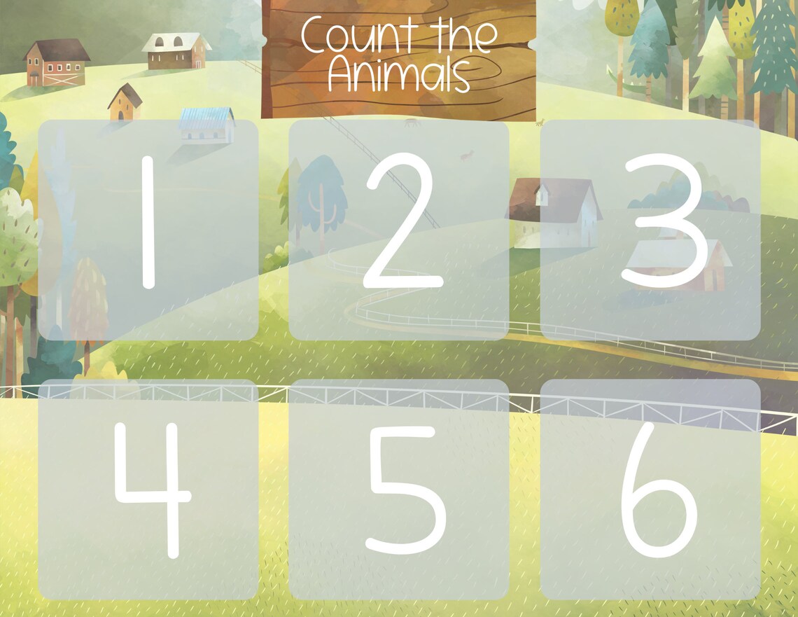 FARM Count the Animals Montessori Materials Preschool | Etsy