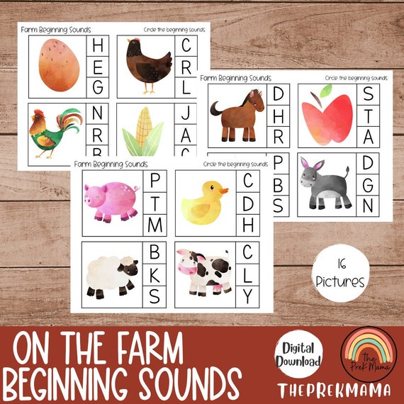 FARM Beginning Sounds Montessori Materials Preschool - Etsy