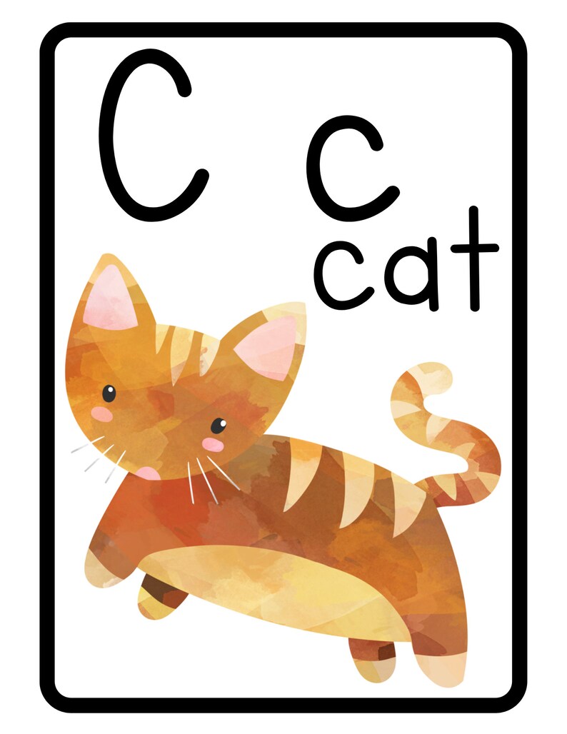 Animal Alphabet Posters, Alphabet Watercolor Posters, Preschool ...