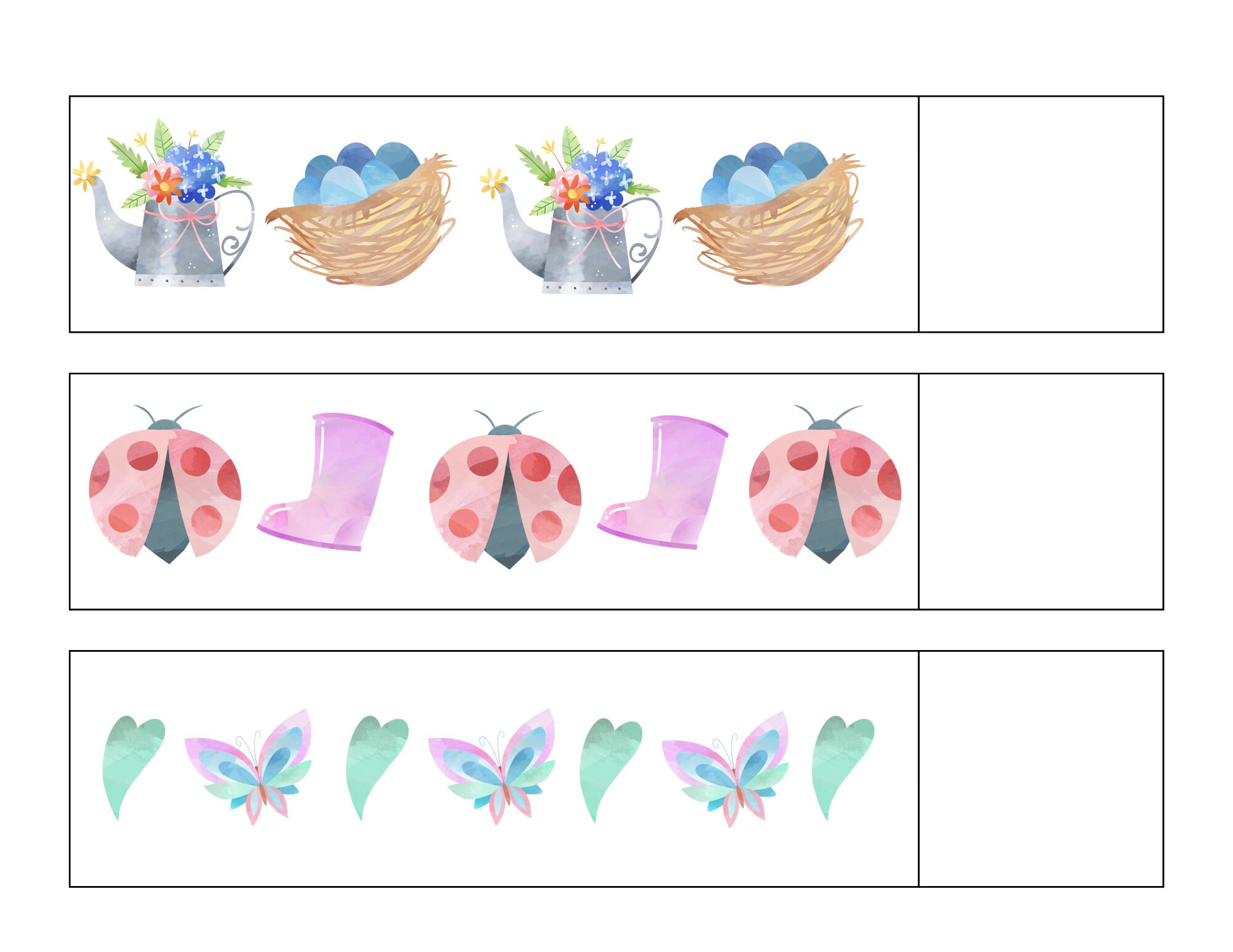 Spring Patterns Preschool Worksheets Preschool Printable - Etsy