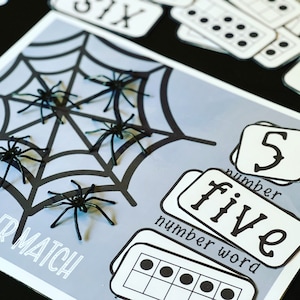 Halloween Spider Number Match, Halloween Preschool Printable ...