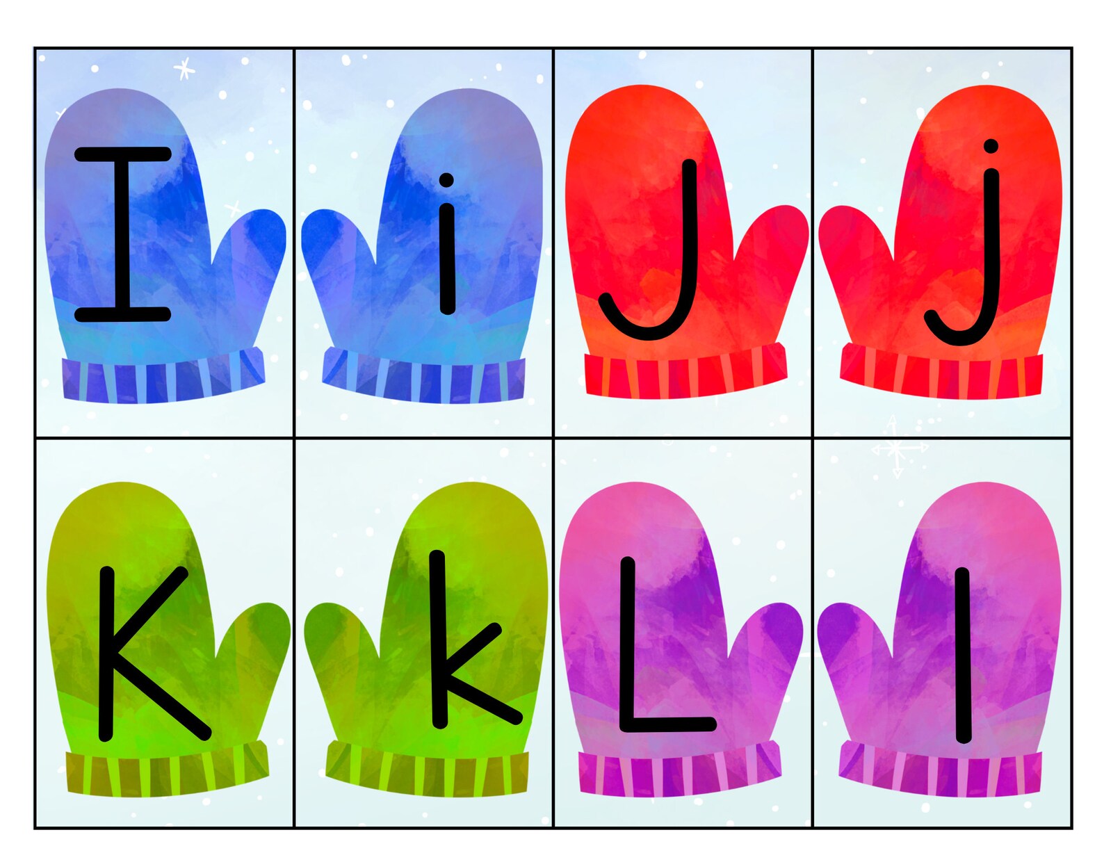 Mitten Letter Match Winter Preschool Printable Alphabet - Etsy