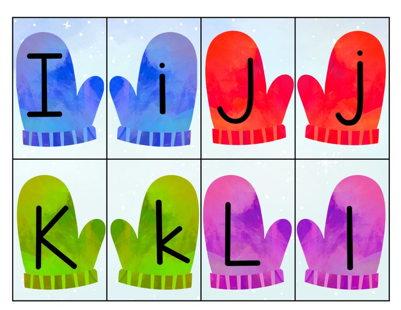 Mitten Letter Match Winter Preschool Printable Alphabet - Etsy