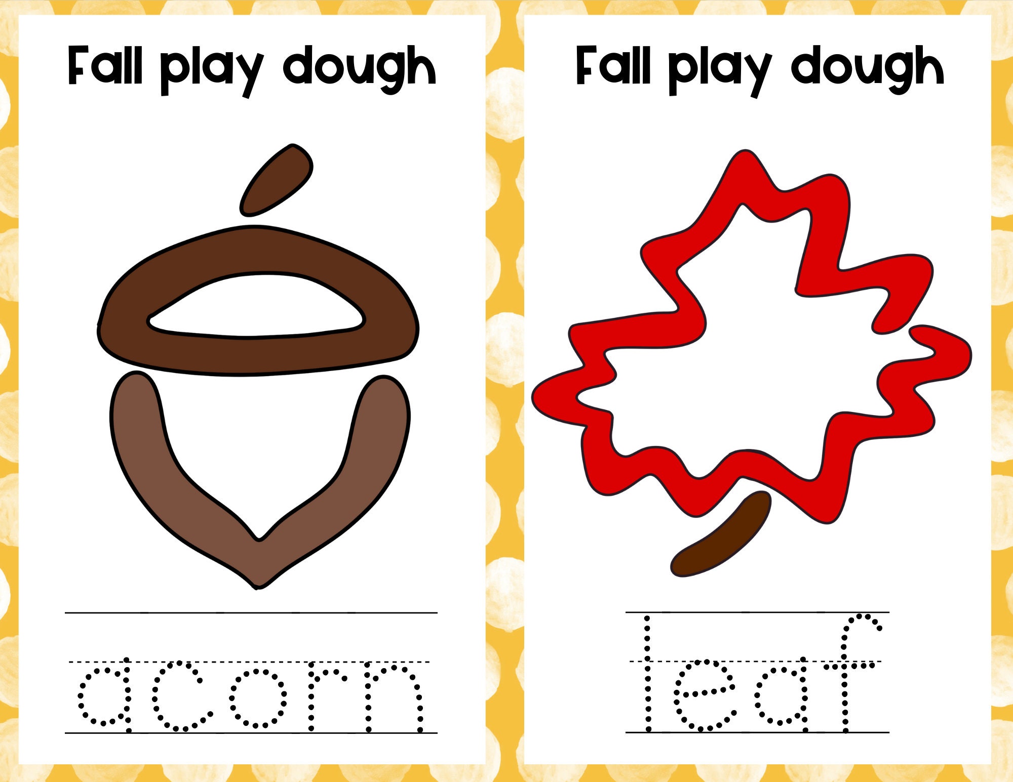 Fall Autumn Play Dough Activities, Play Dough Printable, Homeschool ...