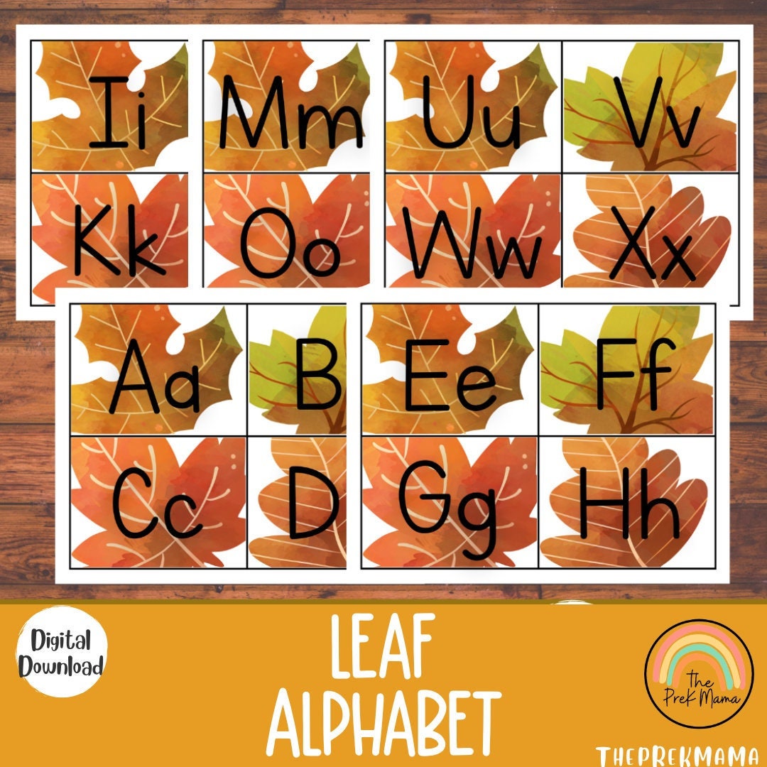 Leaf Alphabet, Sensory Bin Printable, Homeschool Resource, Preschool ...