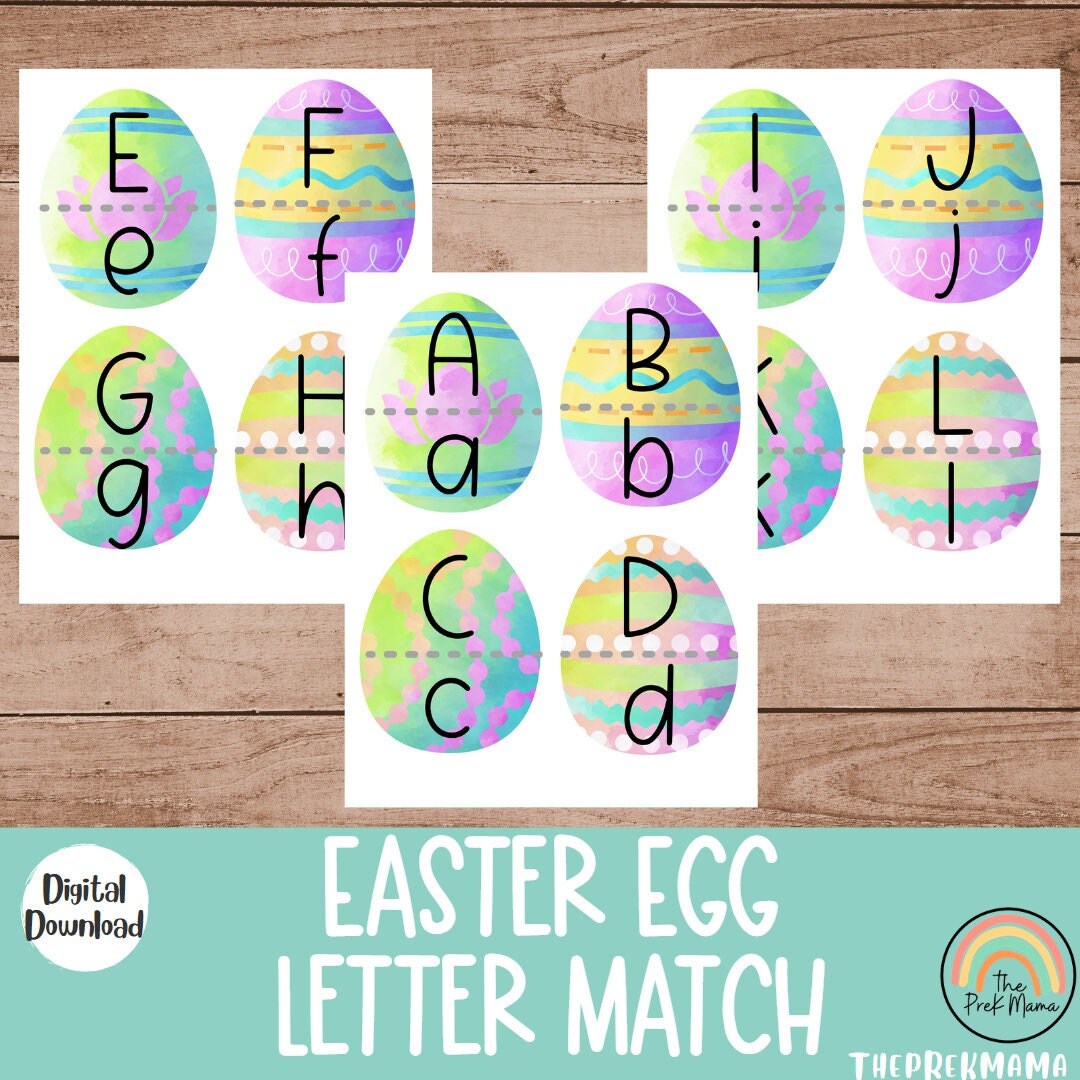 Easter Letter Match, Preschool Printable, Preschool Letters ...