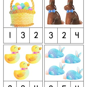 Easter Count and Clip Cards, Preschool Printable, Preschool Math ...