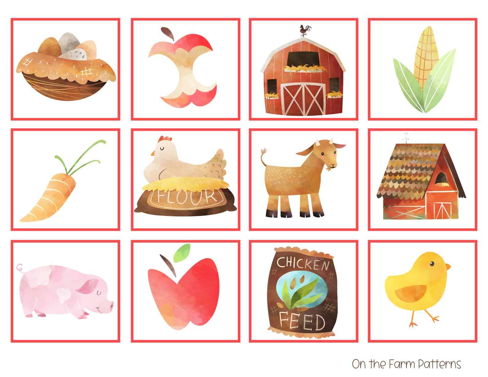 FARM Patterns Montessori Toddler Printable Preschool - Etsy