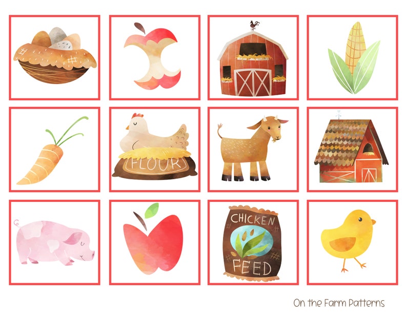 FARM Patterns Montessori Toddler Printable Preschool - Etsy